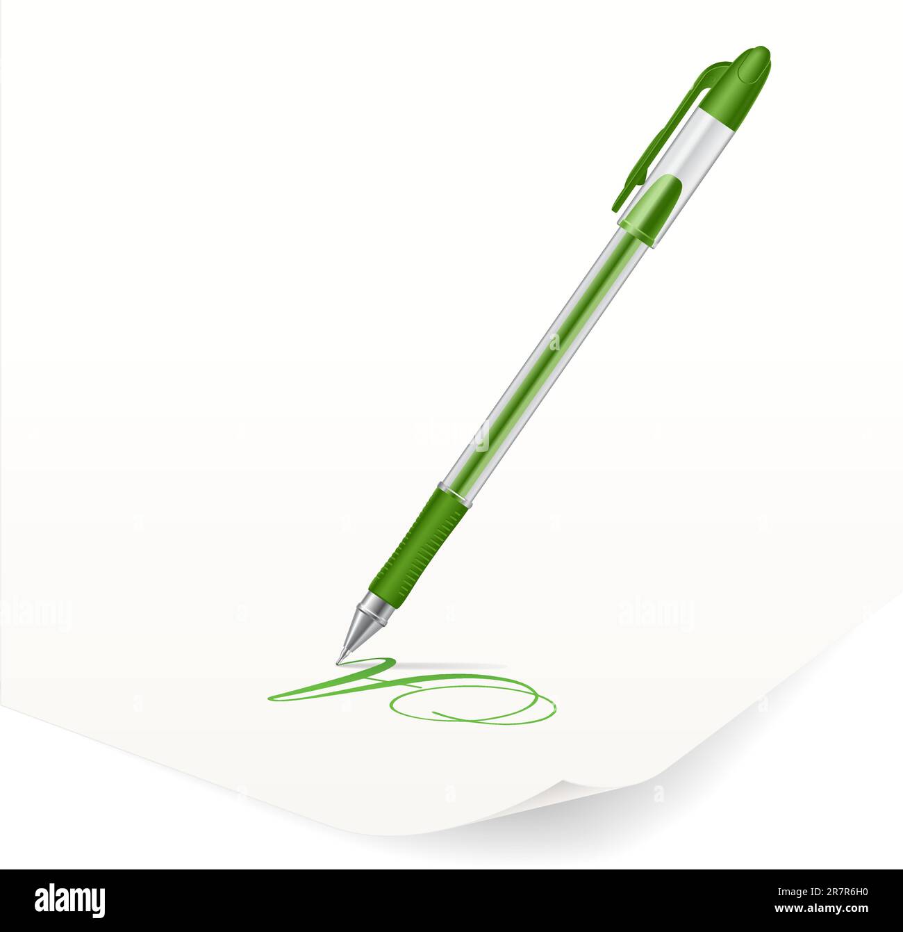 Ballpoint pen green Stock Vector Images - Alamy
