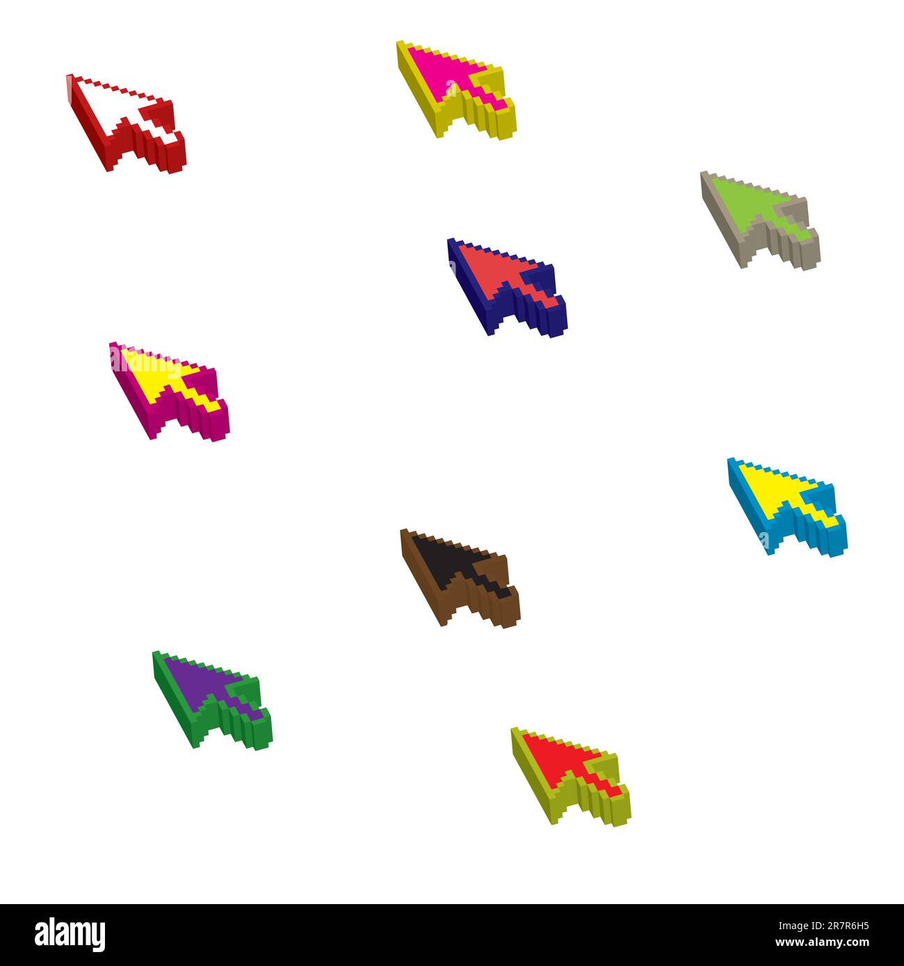 nine colored cursor on a white background.Vector Stock Vector Image ...