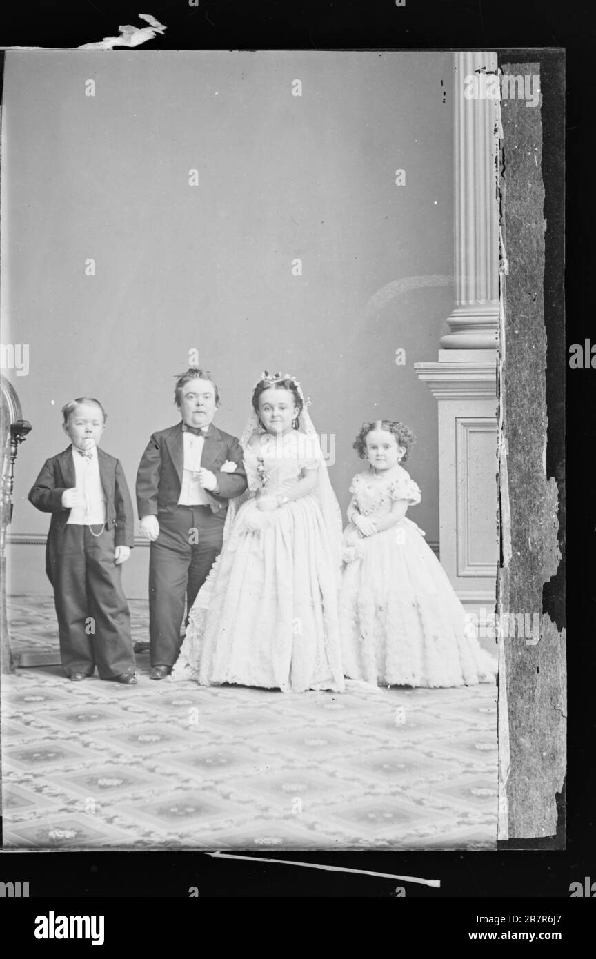 Strattons, G.W.M. Nutt and Minnie Warren (wedding party) c. 1860-1870 ...