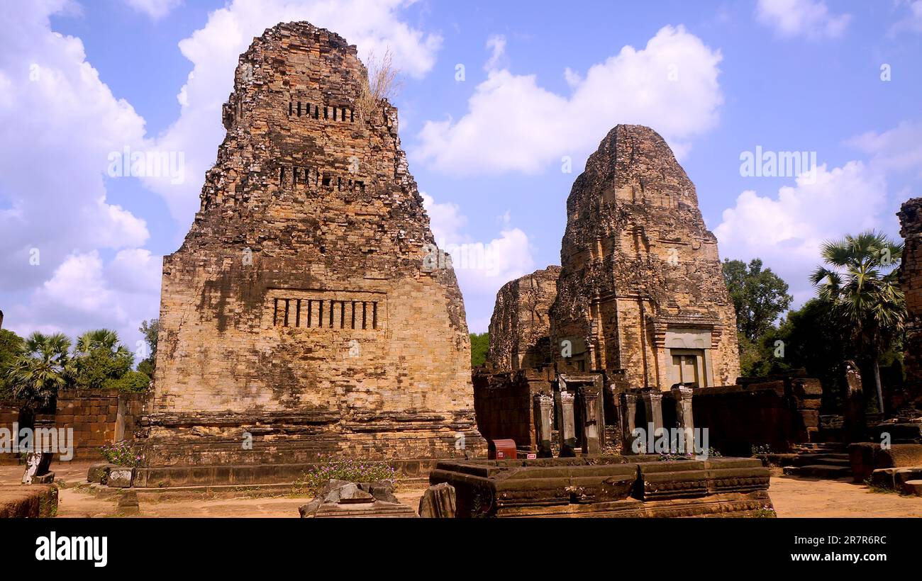 A breathtaking view of a historical stone monument in a scenic rural ...