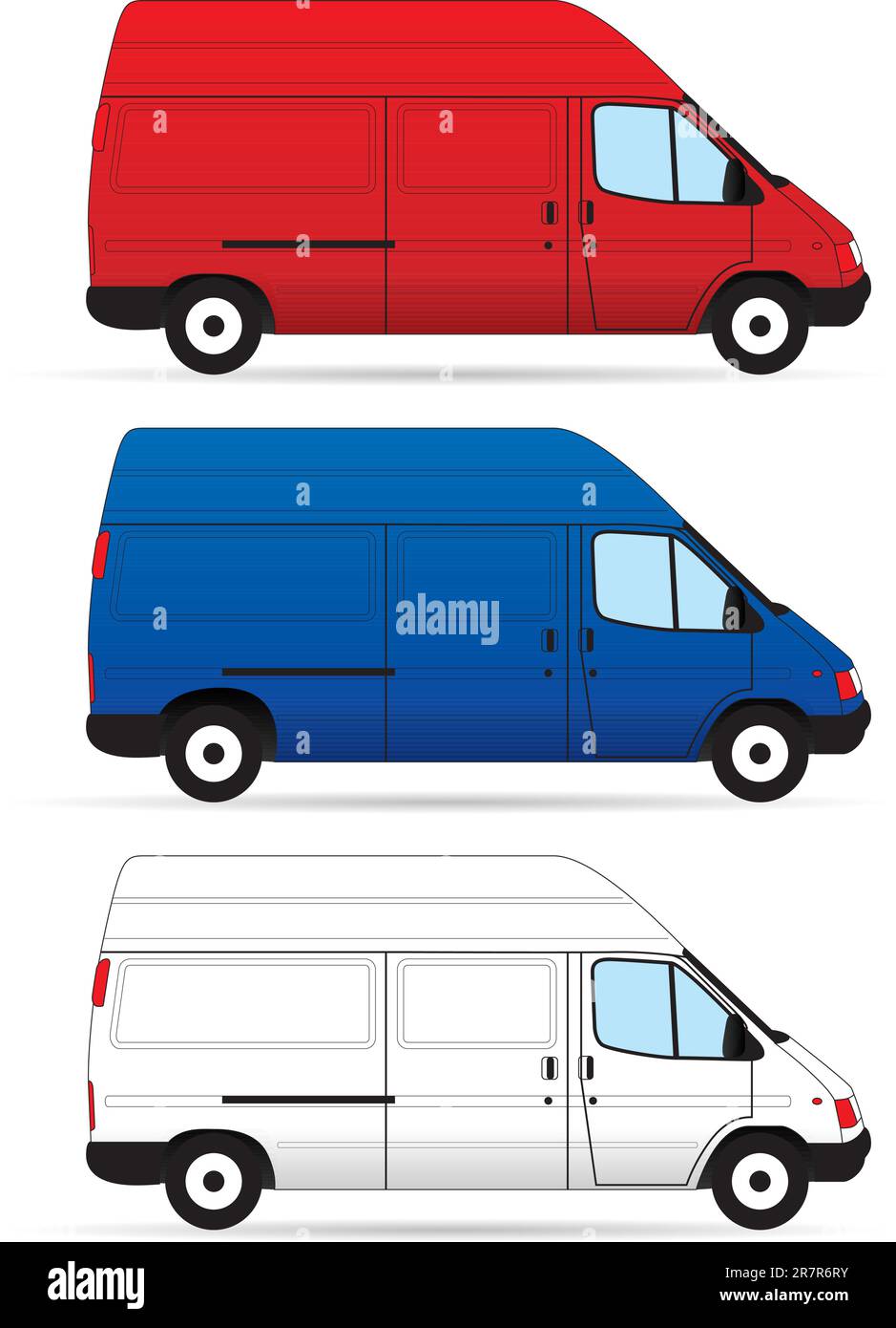 Isolated Delivery Vans on white background. Vector illustration Stock ...