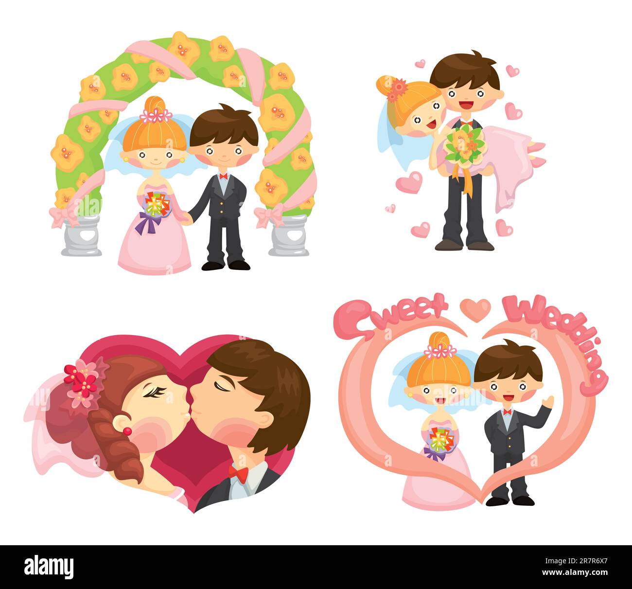 cartoon wedding set Stock Vector Image & Art - Alamy