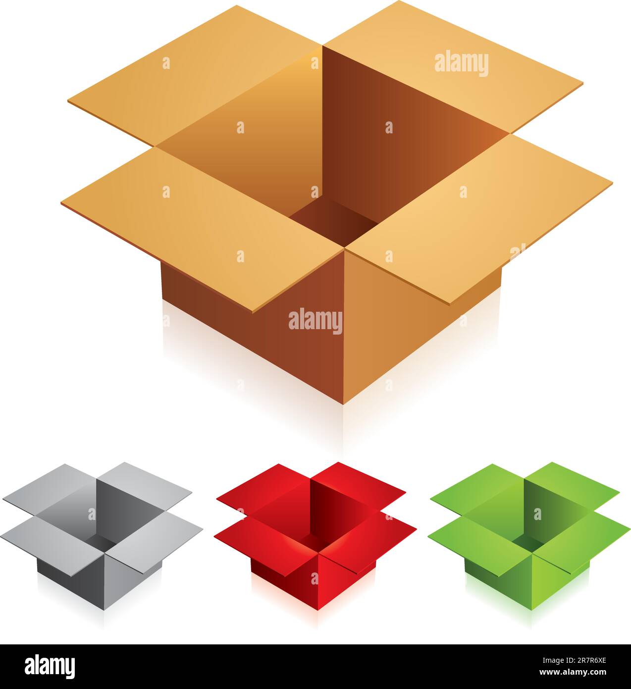 Vector illustration of opened box on white background Stock Vector ...