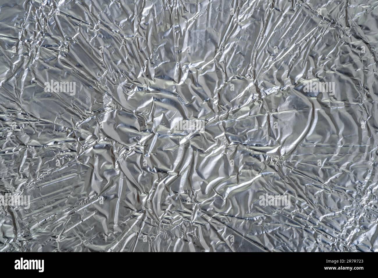 Macro texture of crumpled aluminum foil for the kitchen Stock Photo - Alamy