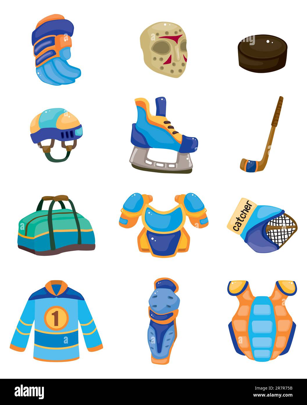 Vector ice hockey icon set Stock Vector Image & Art - Alamy