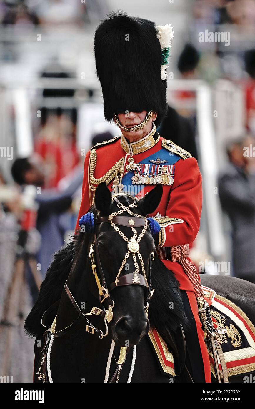King Charles III during the Trooping the Colour ceremony at Horse ...