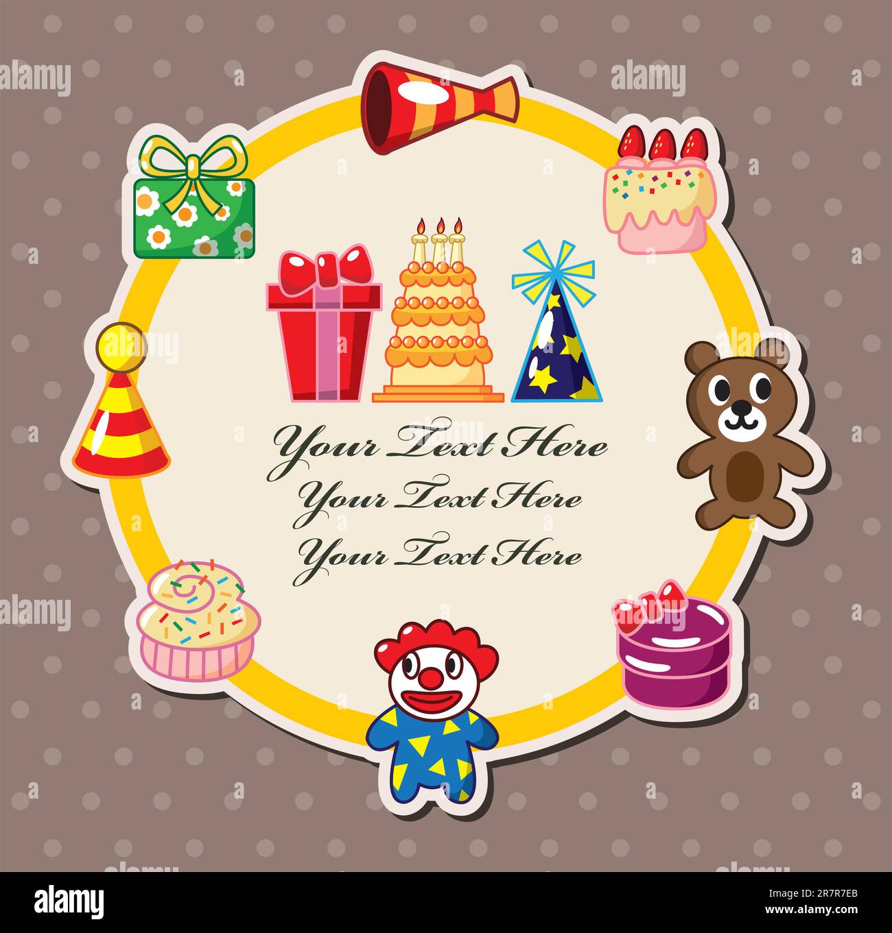 Cartoon birthday card Stock Vector Image & Art - Alamy