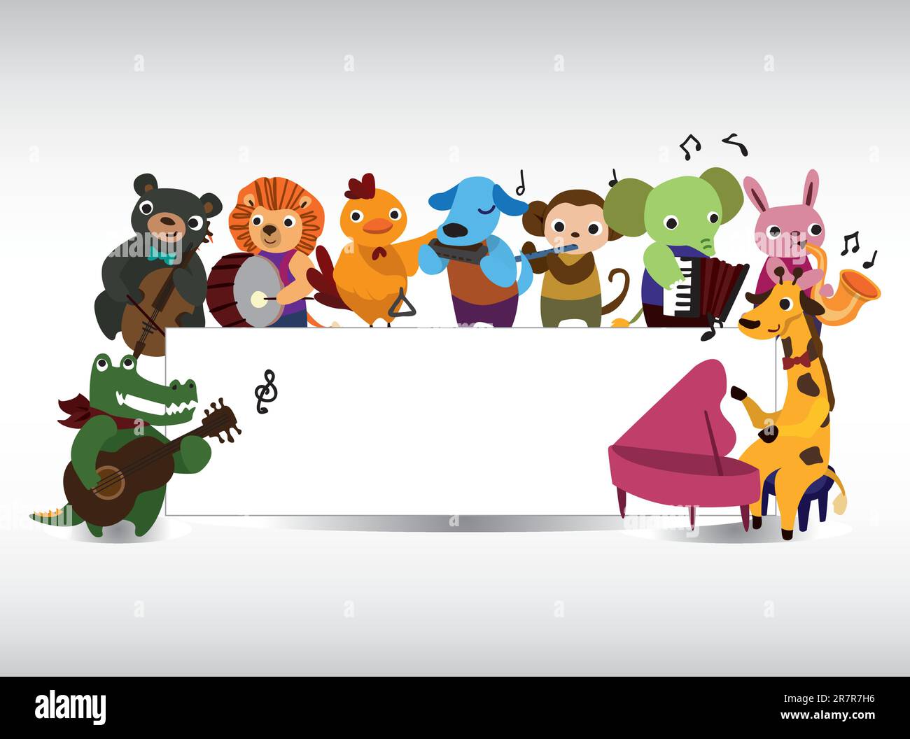 animal play music card Stock Vector Image & Art - Alamy