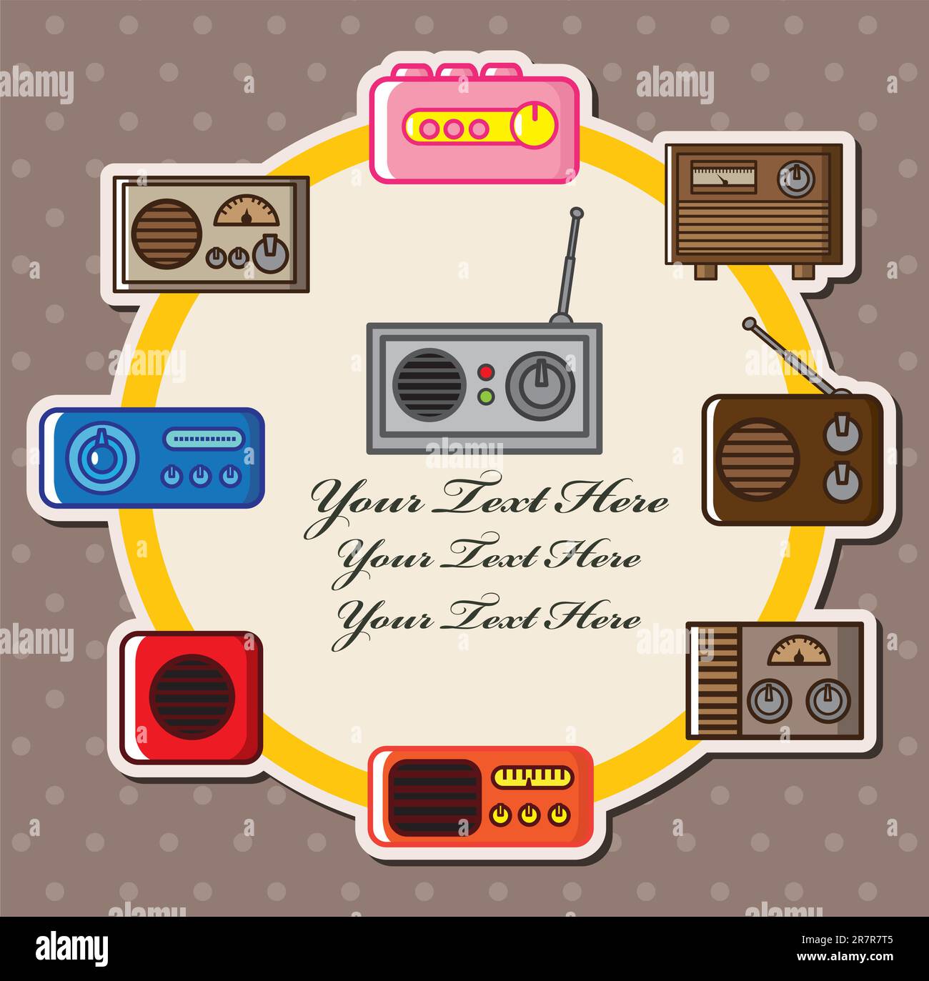 cartoon radio card Stock Vector Image & Art - Alamy