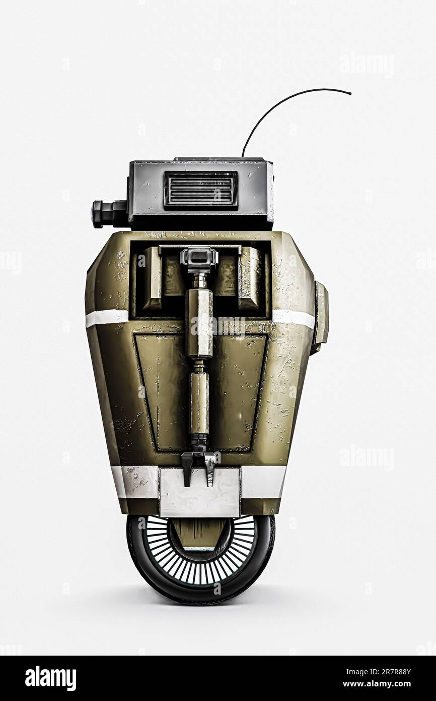 monowheel robot isolated on white background 3d illustration Stock ...