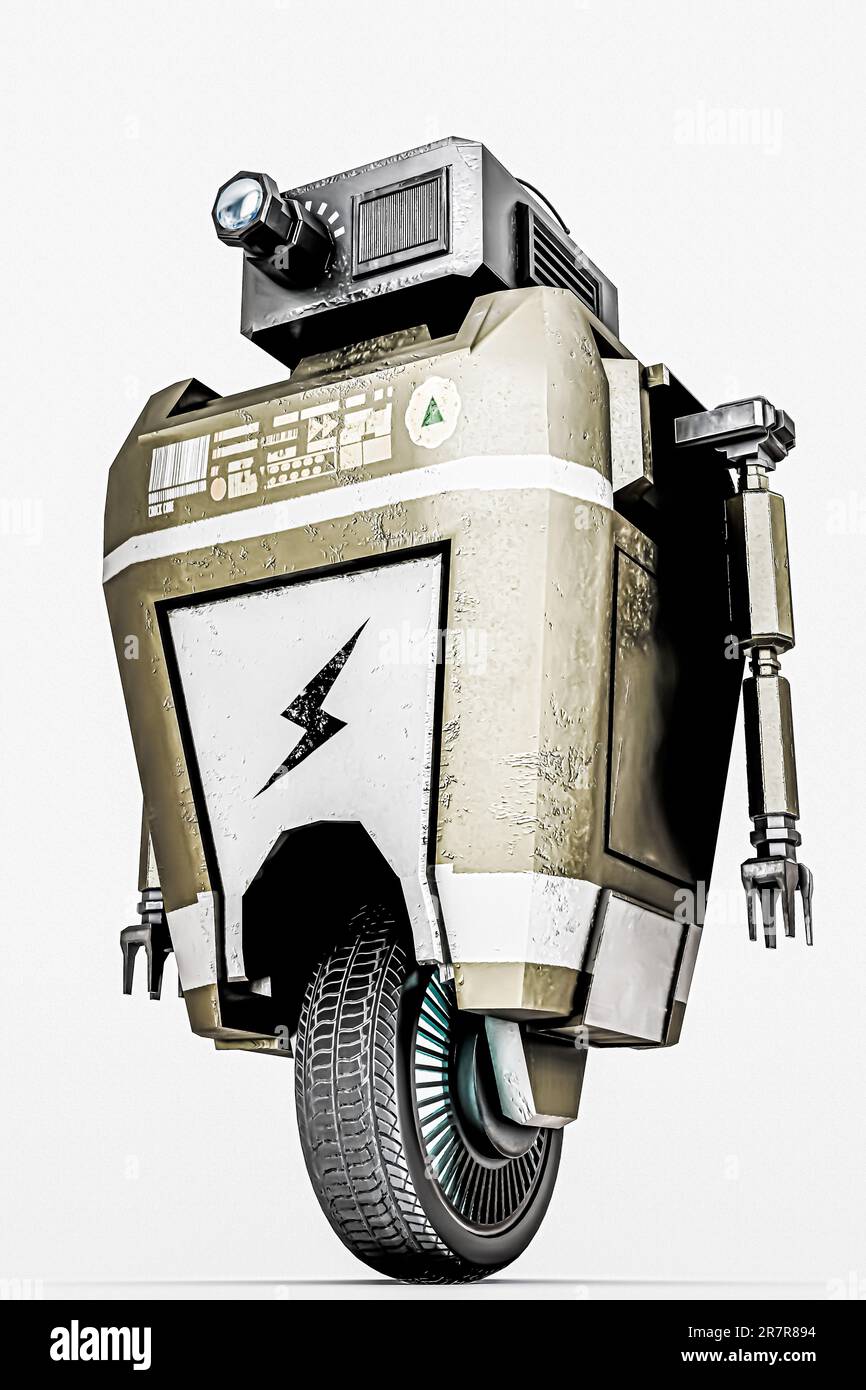 monowheel robot isolated on white background 3d illustration Stock ...