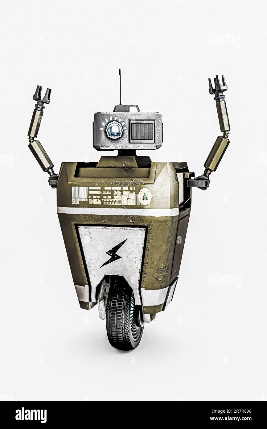 monowheel robot isolated on white background 3d illustration Stock ...