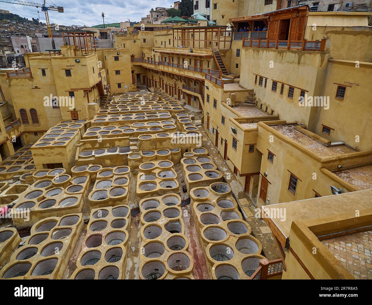 The traditional Chouara Tanneries in the Medina of Fez, Morocco, are ...