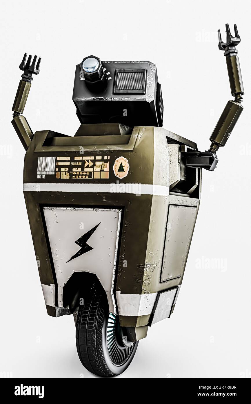 monowheel robot isolated on white background 3d illustration Stock ...