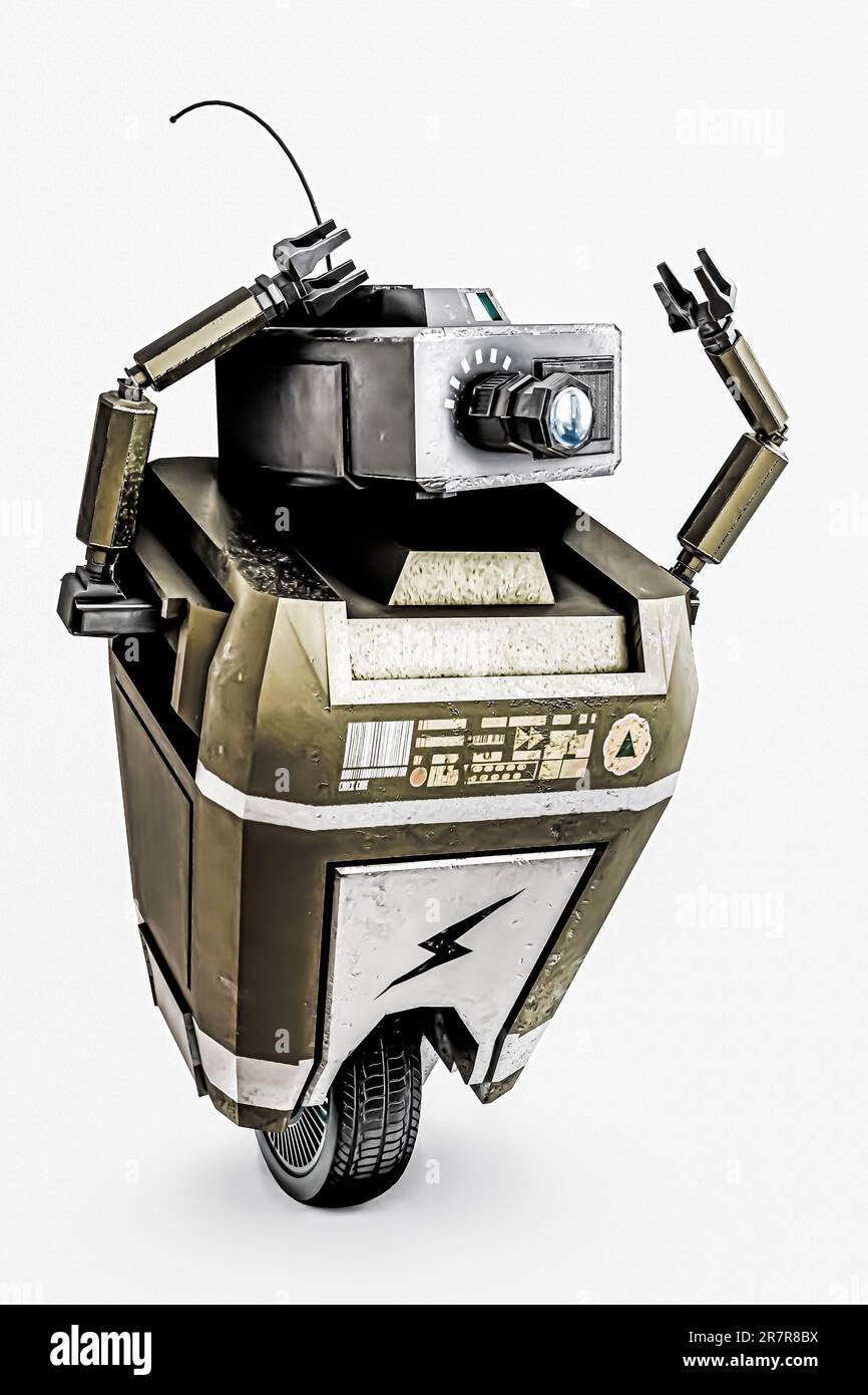 monowheel robot isolated on white background 3d illustration Stock ...