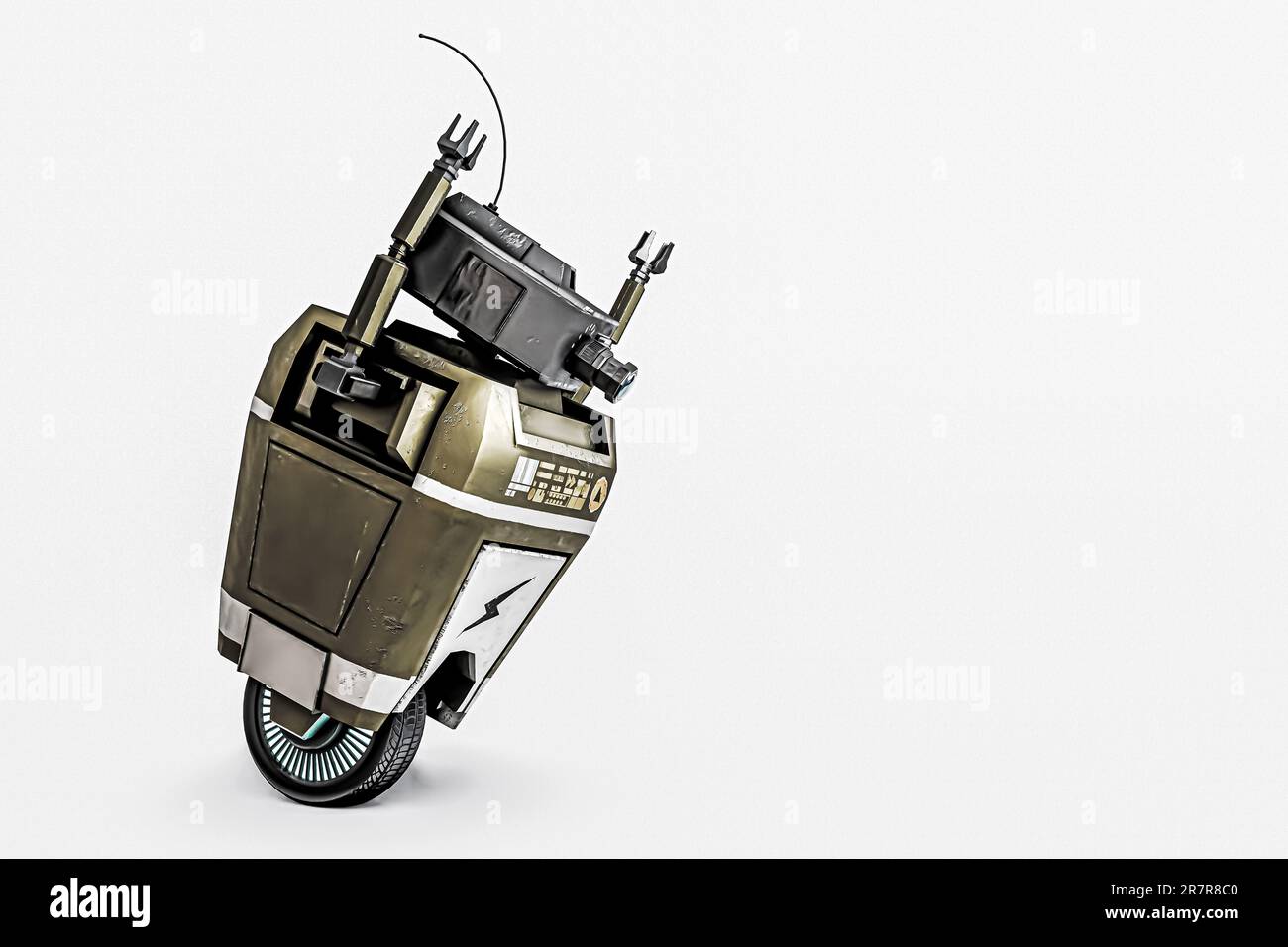 monowheel robot isolated on white background 3d illustration Stock ...