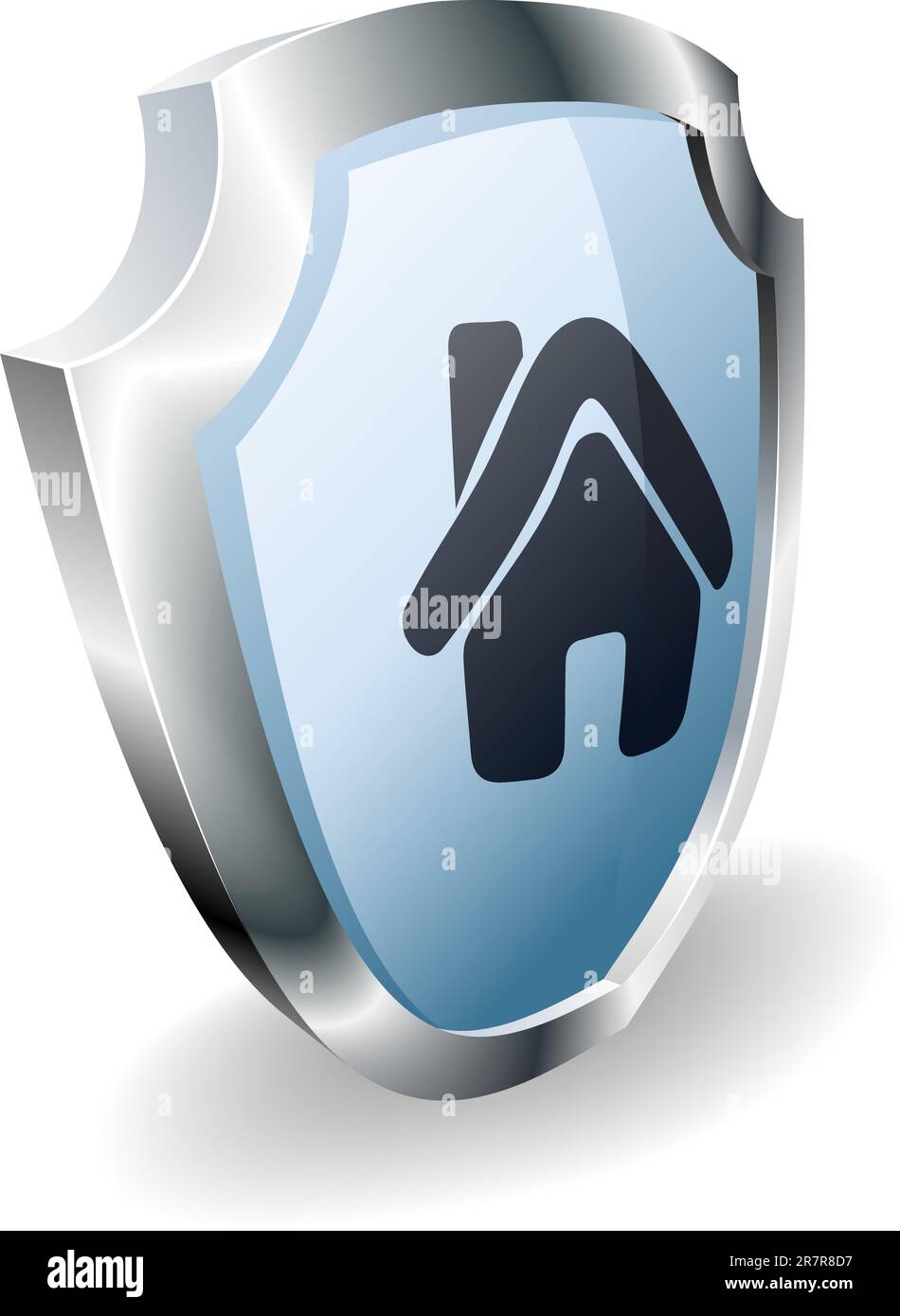 Shield with house icon on indicating it is protected, safe, guaranteed ...