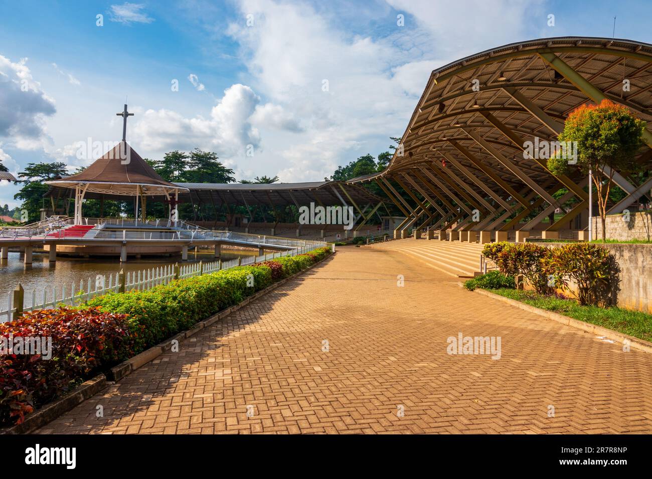 Scenic view of Catholic Basilica of the Uganda Martyrs, Namugongo ...