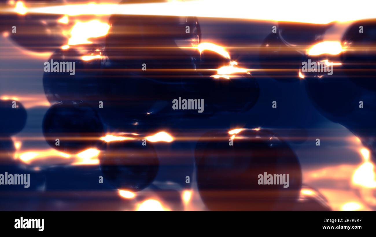 shining blue dense gentle forms particles - dark bokeh backdrop ...