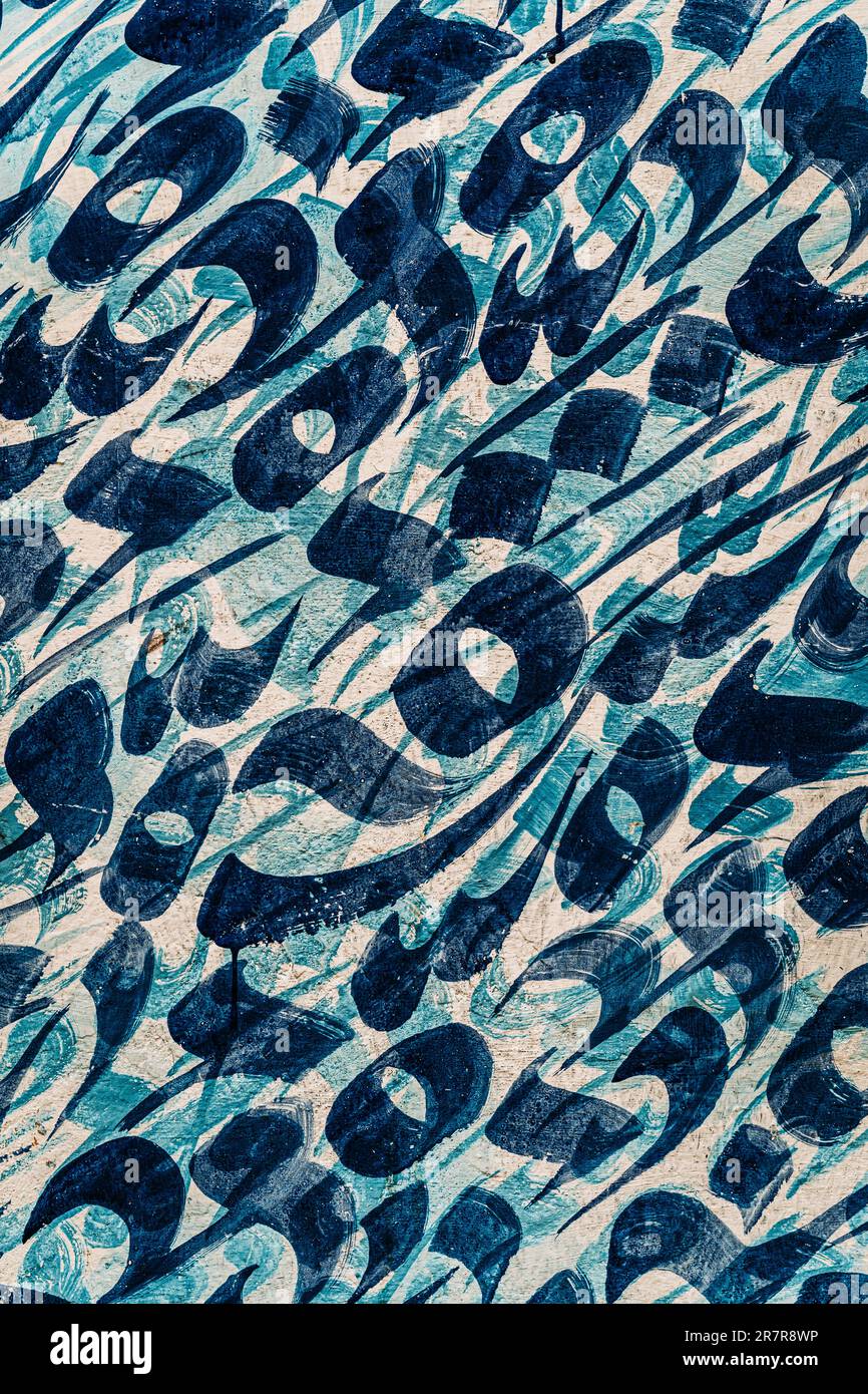 Blue Arabic calligraphy texture: Intricate and elegant, the blue Arabic ...