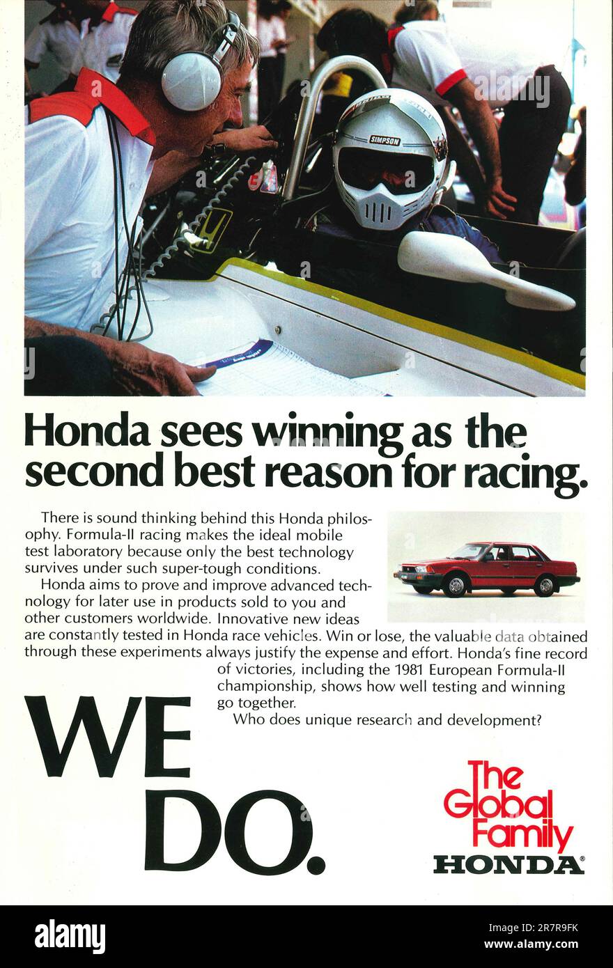 Honda race vehicles advert. Honda Global Family We Do campaign in a ...