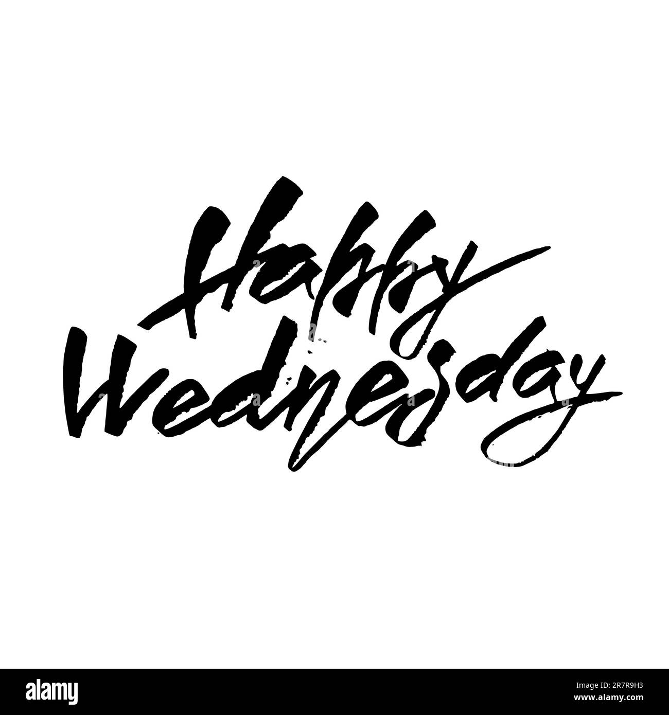 Happy Wednesday Trendy Hand Lettering Quote Art Print For Posters And Greeting Cards Design