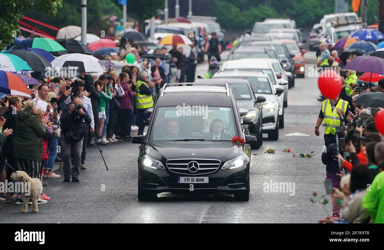 The funeral cortege of Aslan frontman Christy Dignam drives along ...