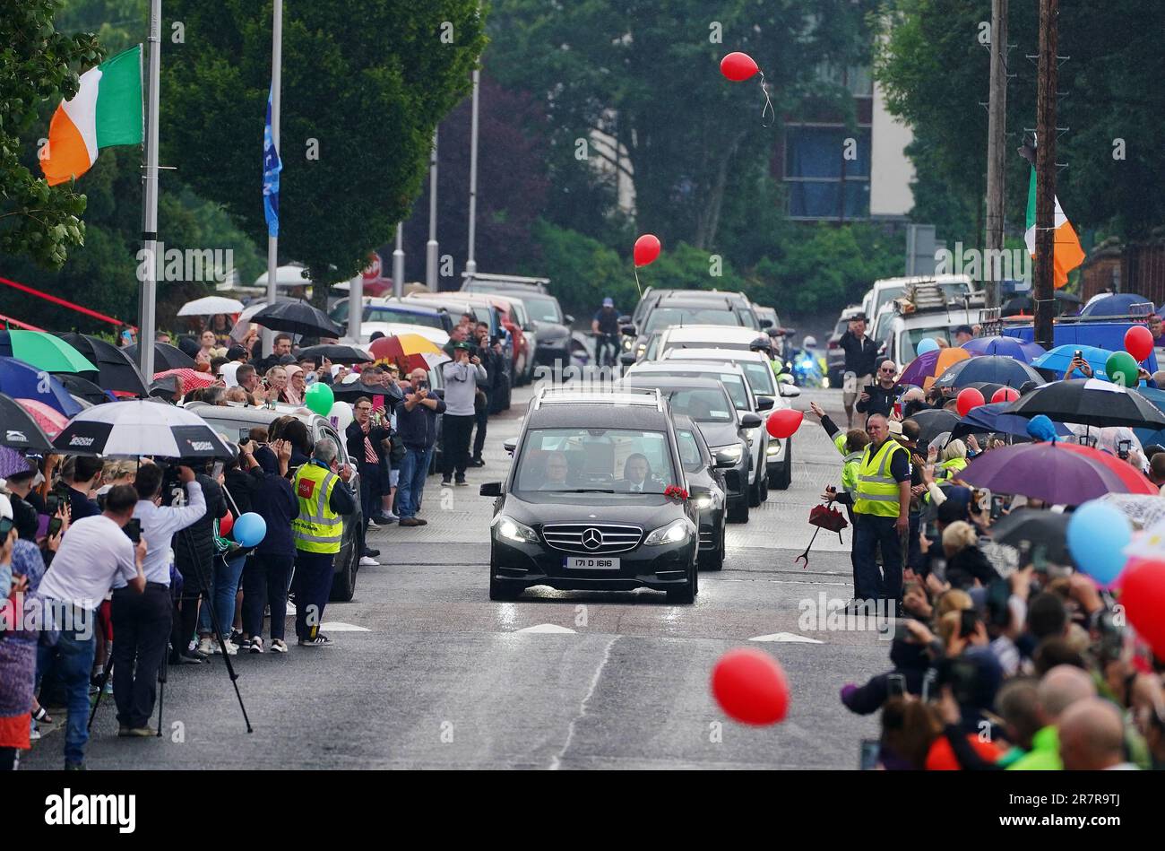 The funeral cortege of Aslan frontman Christy Dignam drives along ...