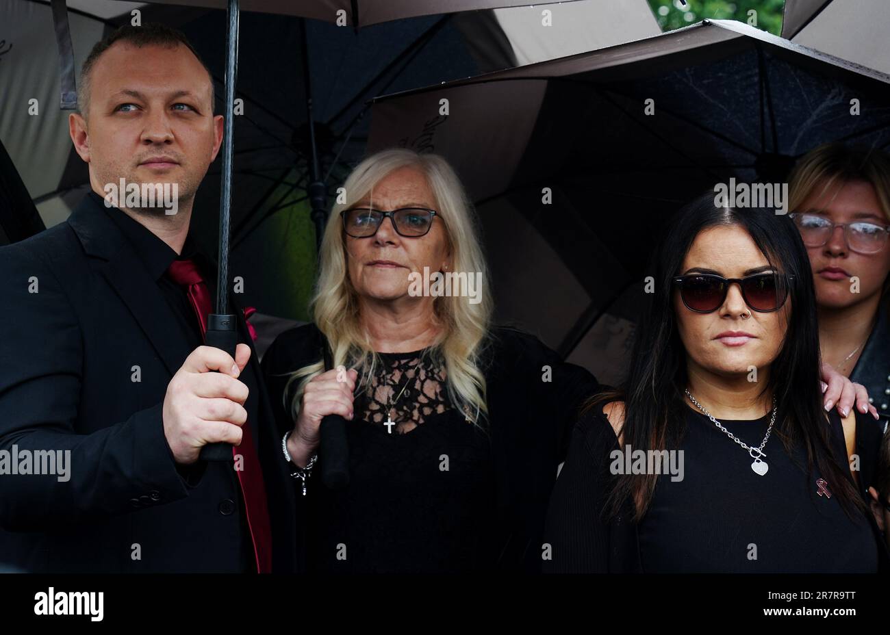 Aslan frontman the late Christy Dignam's wife Kathryn (second left) and ...