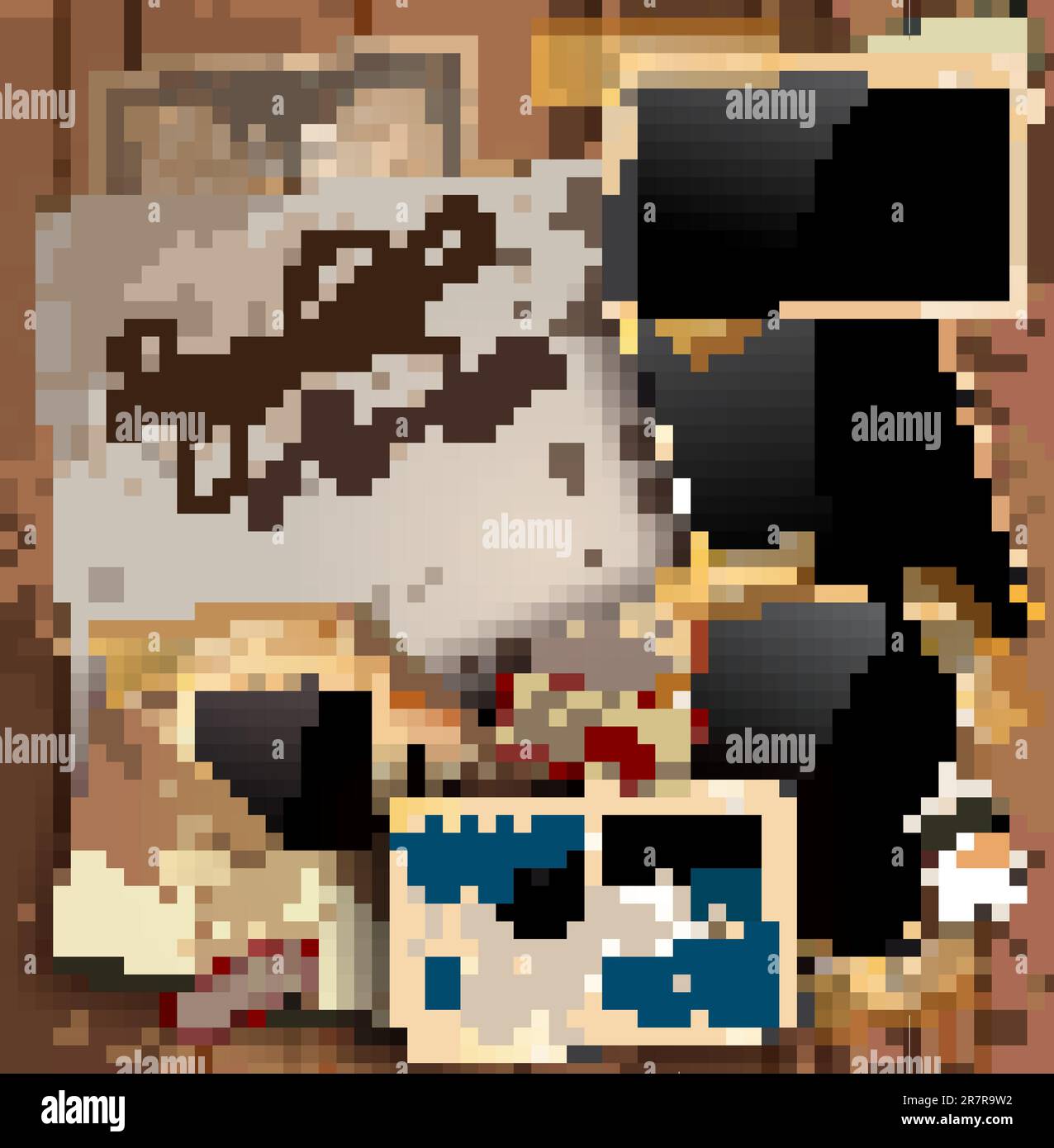 Vintage scrapbook composition with old style distressed postage design ...