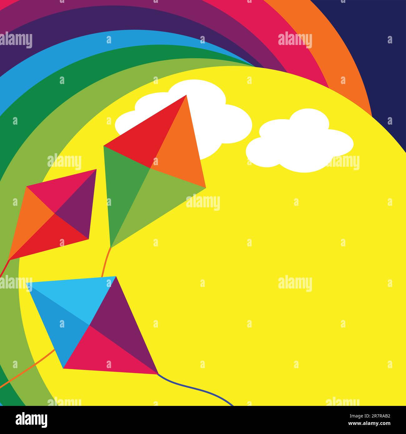 Abstract background with kites and Rainbow Stock Vector Image & Art - Alamy