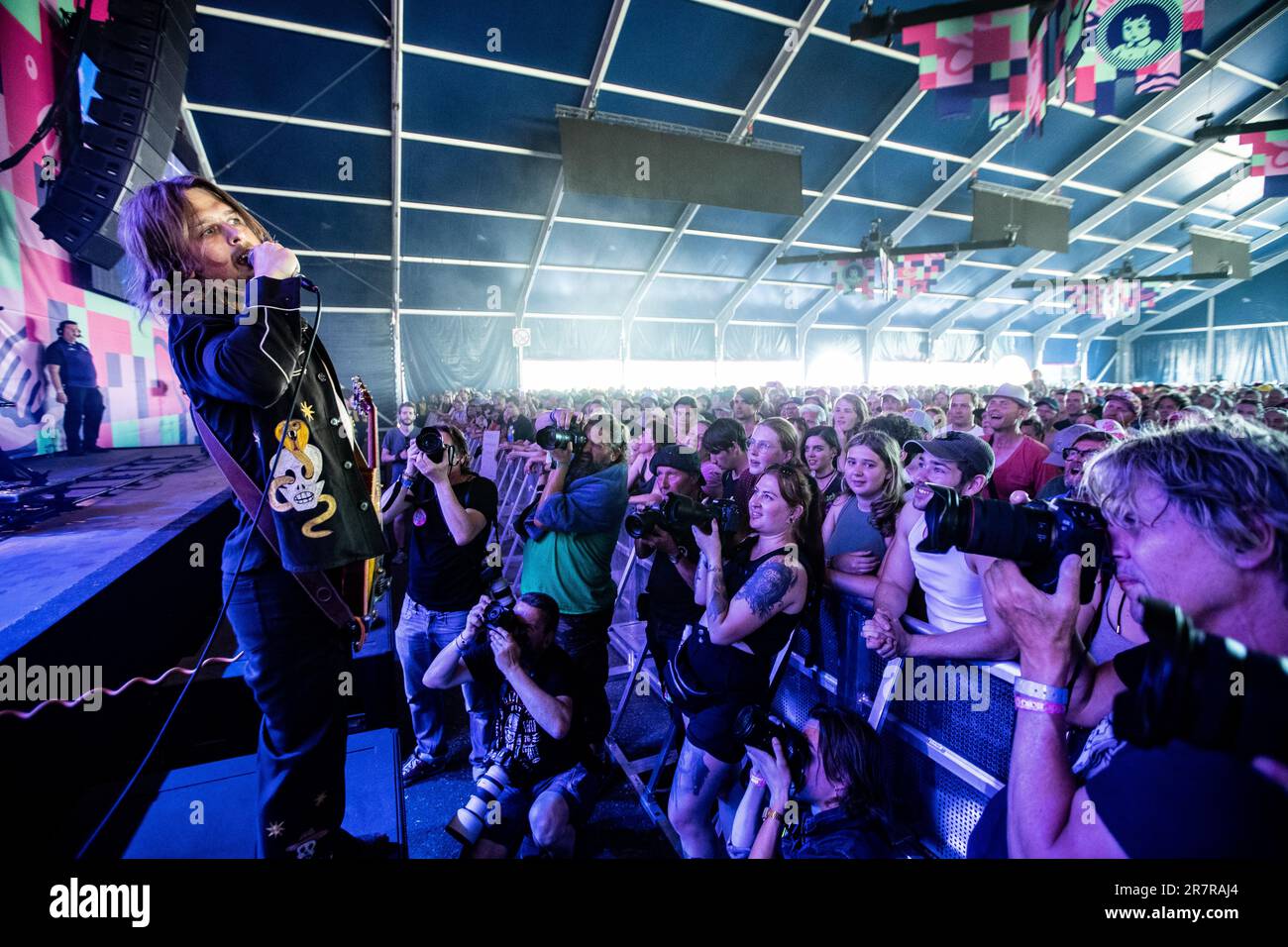 LANDGRAAF - The Dutch rock band DeWolff with singer and guitarist Pablo ...