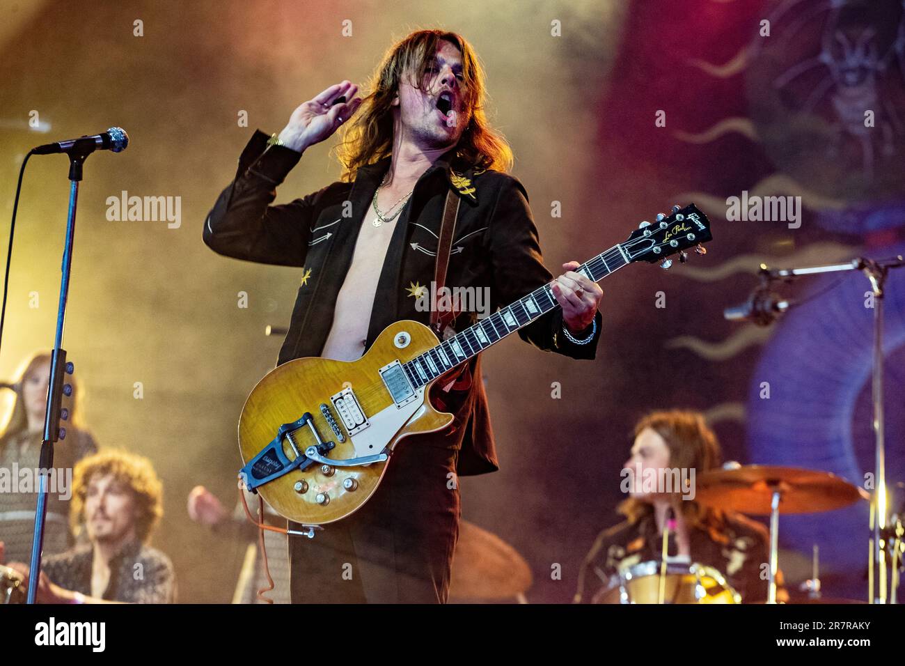 LANDGRAAF - The Dutch rock band DeWolff with singer and guitarist Pablo ...