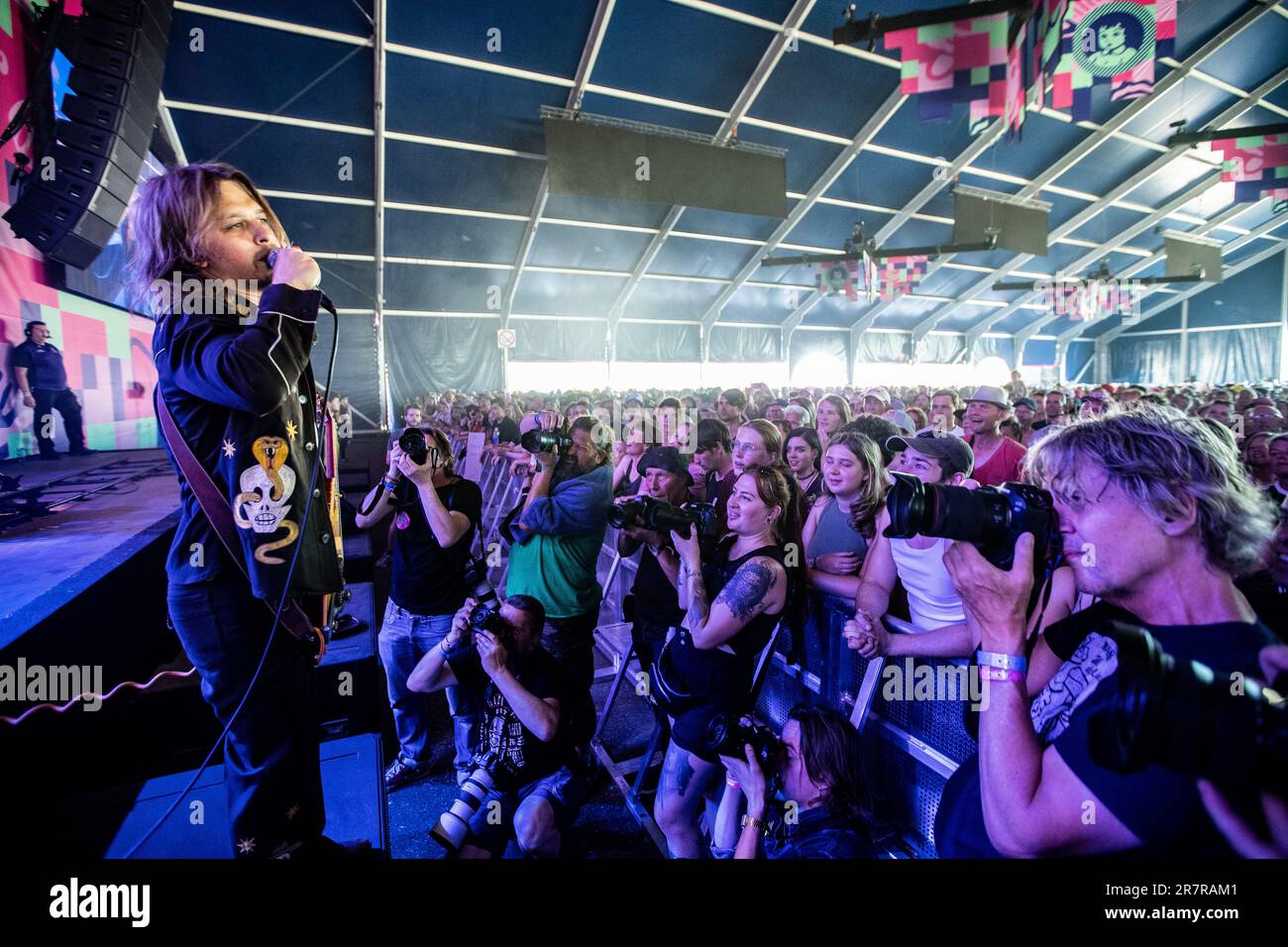 LANDGRAAF - The Dutch rock band DeWolff with singer and guitarist Pablo ...