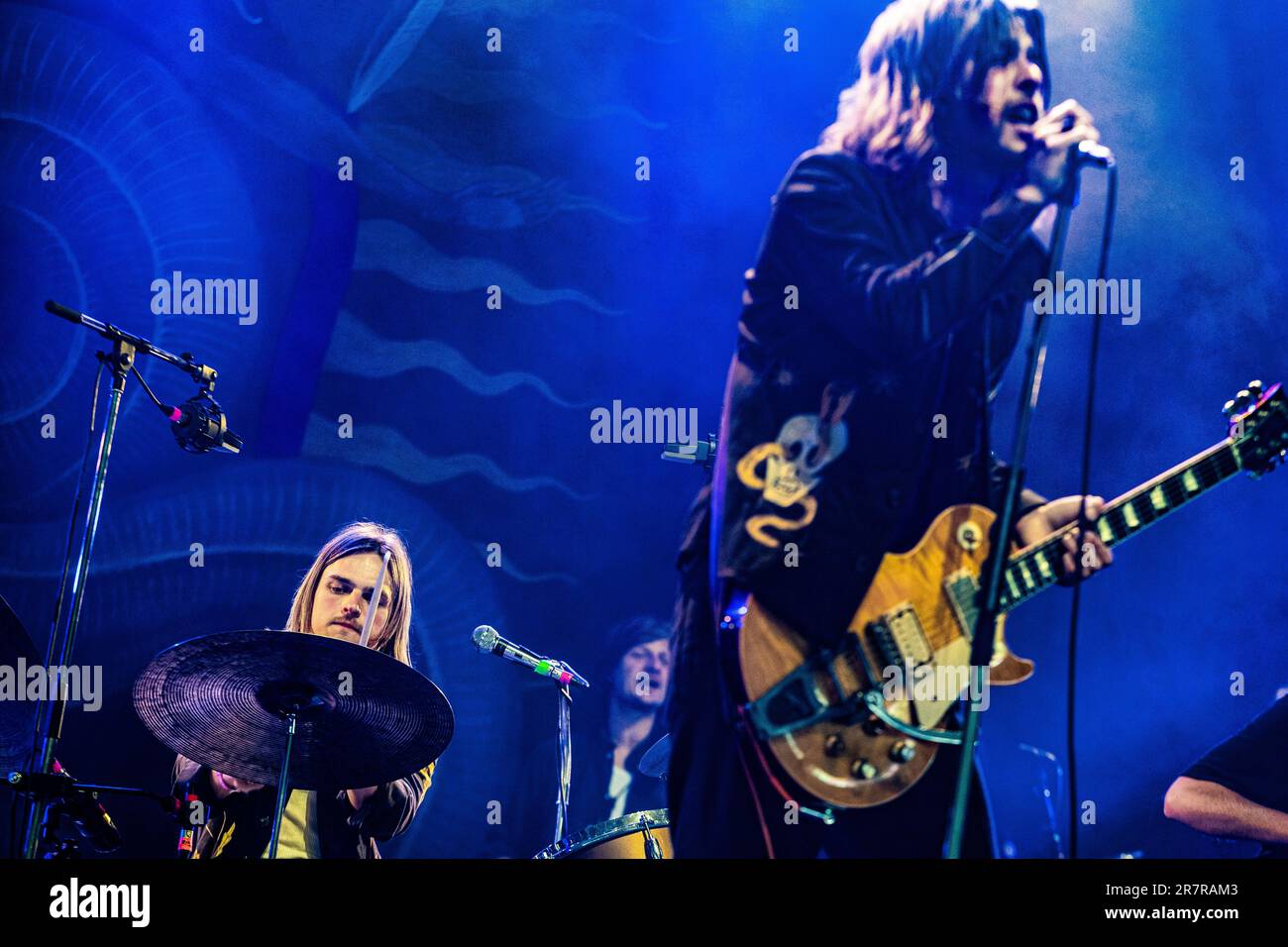 LANDGRAAF - The Dutch rock band DeWolff with singer and guitarist Pablo ...