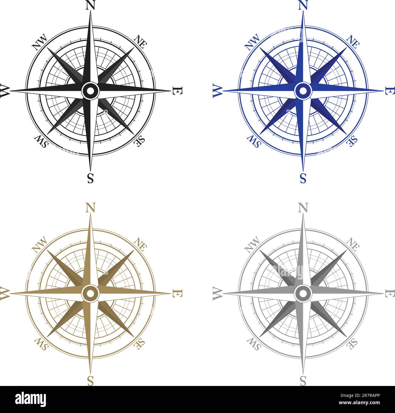 Compass Icons Stock Vector Images Alamy