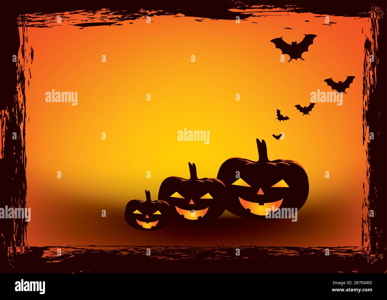 Halloween pumpkins border design Stock Vector Images - Alamy
