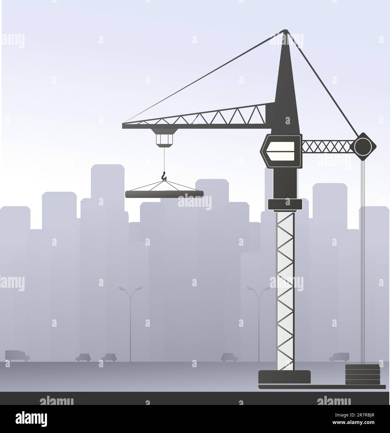 Crane on large construction Stock Vector Images - Alamy