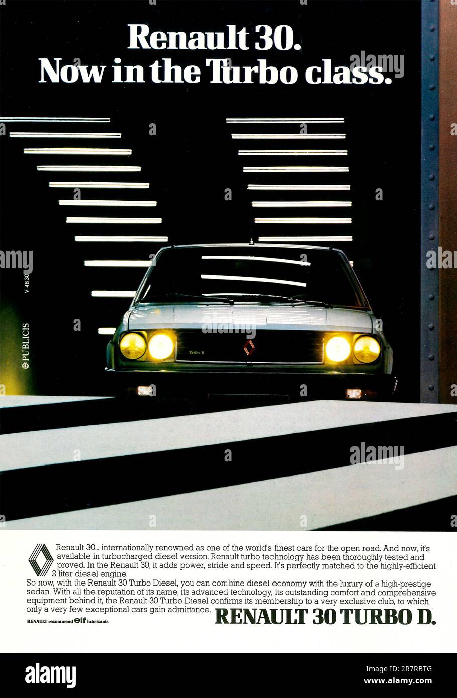 Renault 30 Turbo D advert in a magazine 1982 Stock Photo - Alamy