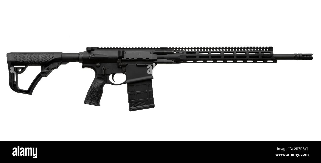 Modern automatic rifle isolated on white background. Weapons for police ...