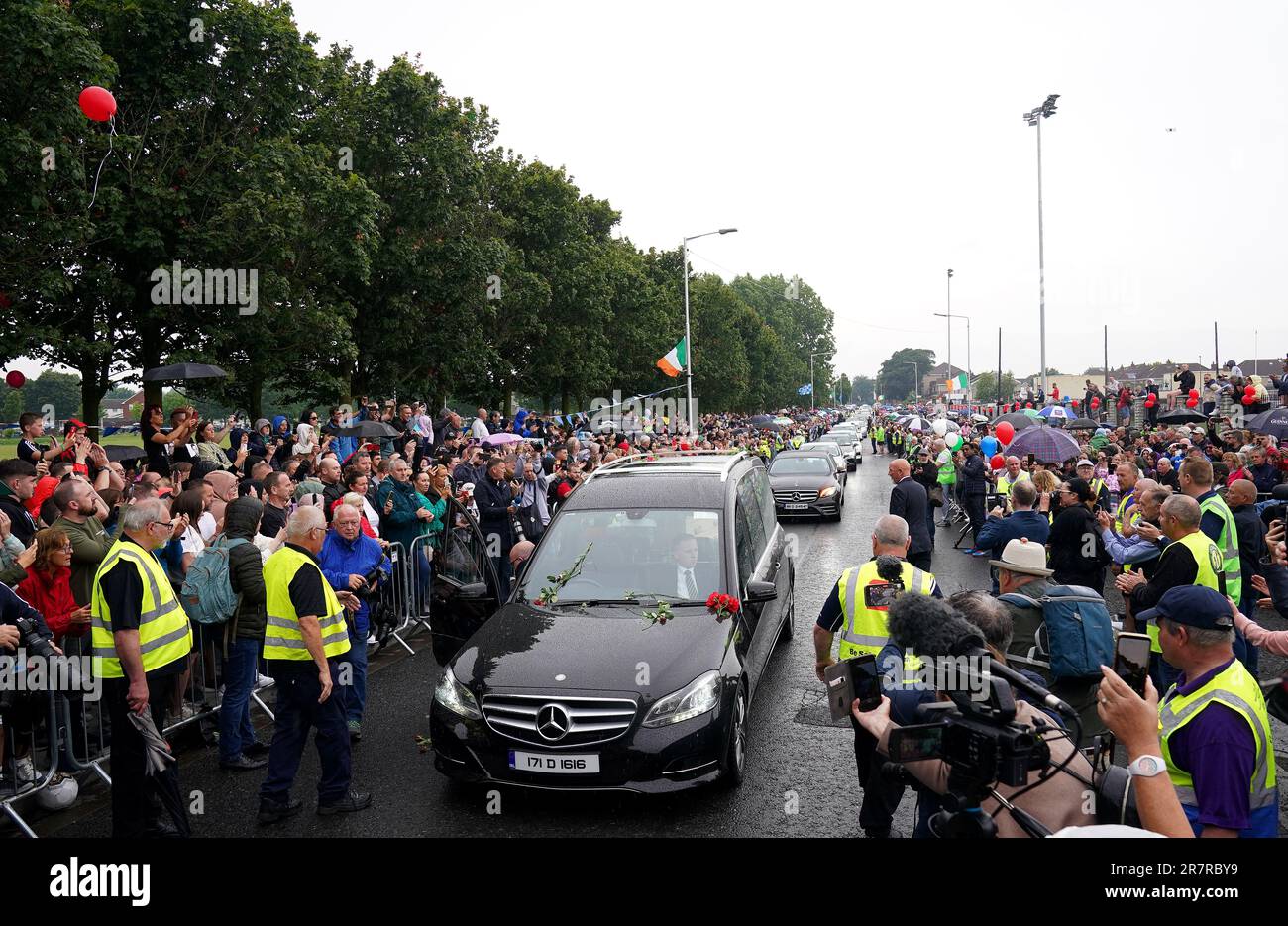 The funeral cortege of Aslan frontman Christy Dignam drives along ...
