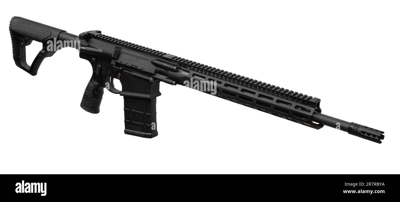 Modern automatic rifle isolated on white background. Weapons for police ...