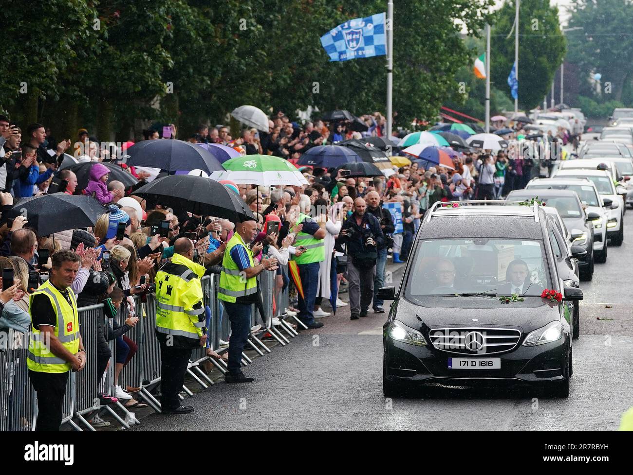The funeral cortege of Aslan frontman Christy Dignam drives along ...