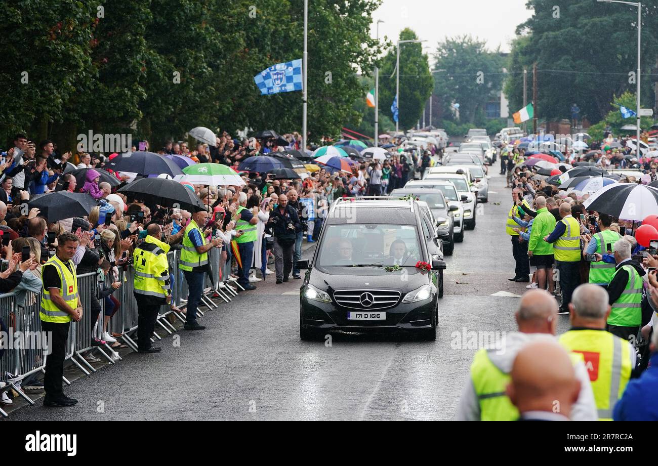 The funeral cortege of Aslan frontman Christy Dignam drives along ...