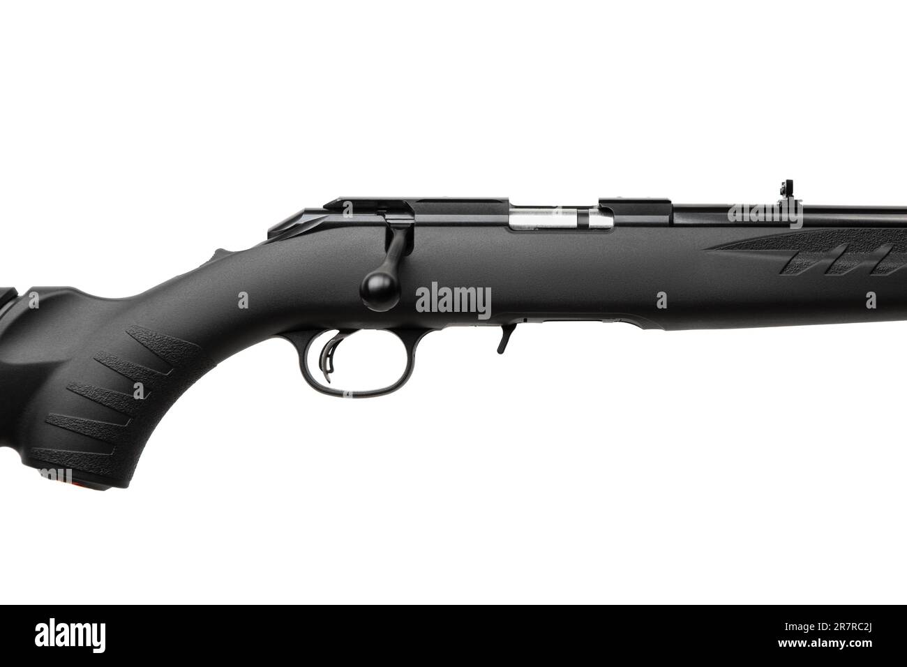 Small-bore bolt rifle in a plastic stock of .22lr. Small rifled weapon ...