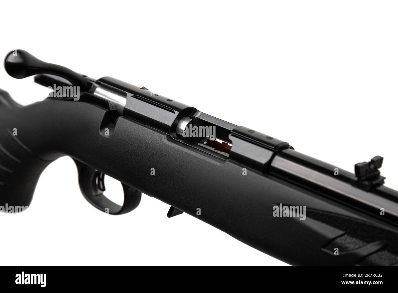 Small-bore bolt rifle in a plastic stock of .22lr. Small rifled weapon ...