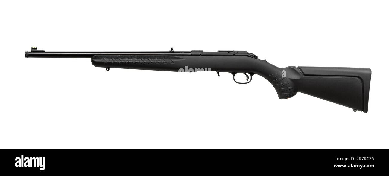 Small-bore bolt rifle in a plastic stock of .22lr. Small rifled weapon ...