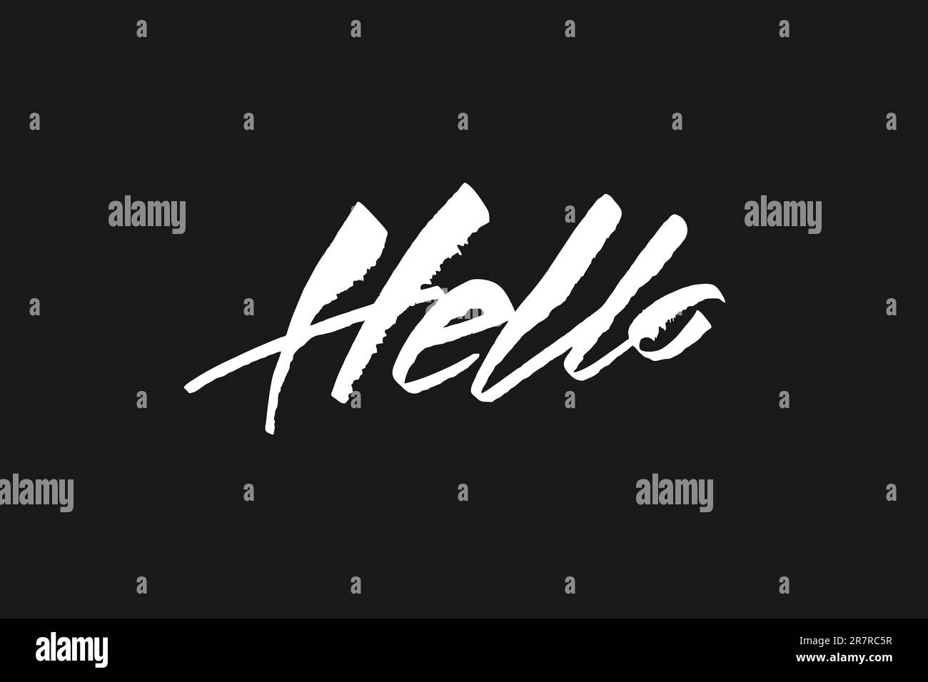 Hello. Brush lettering. Logos and emblems for invitation, greeting card ...