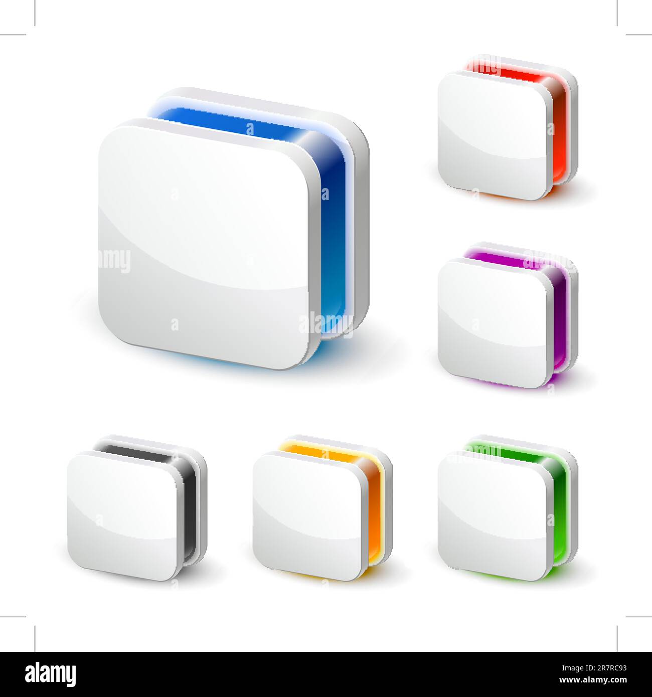 3d white square business icon in vector Stock Vector Image & Art - Alamy