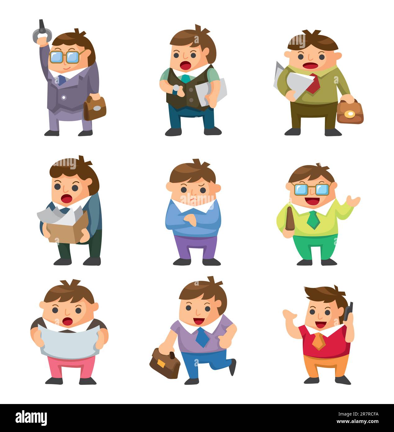 cartoon office workers icons Stock Vector Image & Art - Alamy